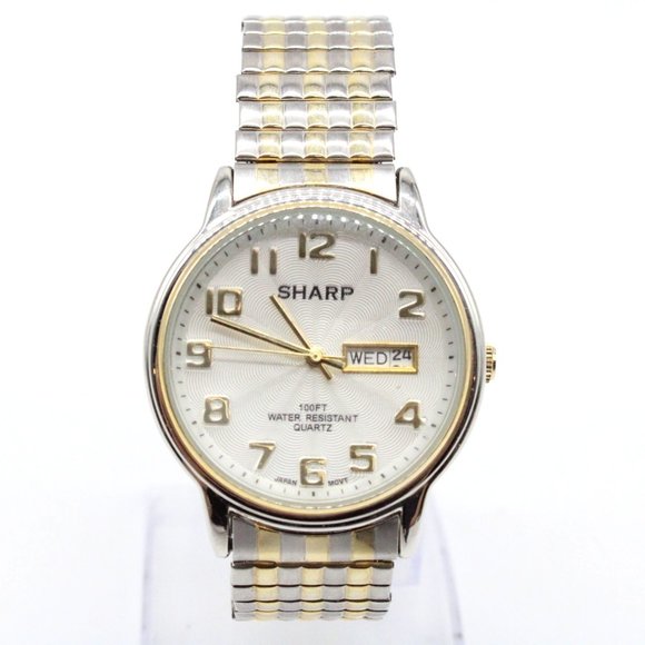 Sharp | Accessories | Vintage Sharp Watch Mens Silver Tone Stainless ...
